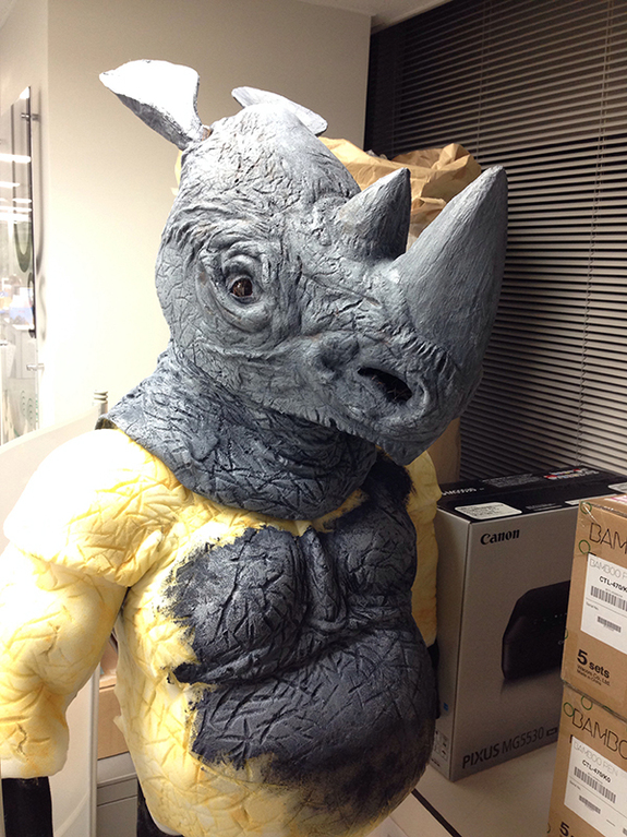 Awesome Rhino costume stars in commercial by Creature FX fabricator ...