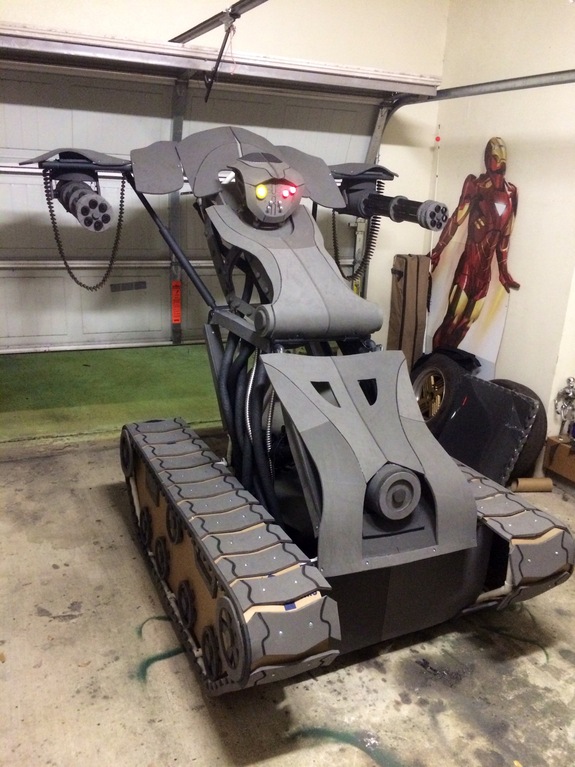 How we made a Terminator T-1 Tank with a wheelchair, PVC pipe ...
