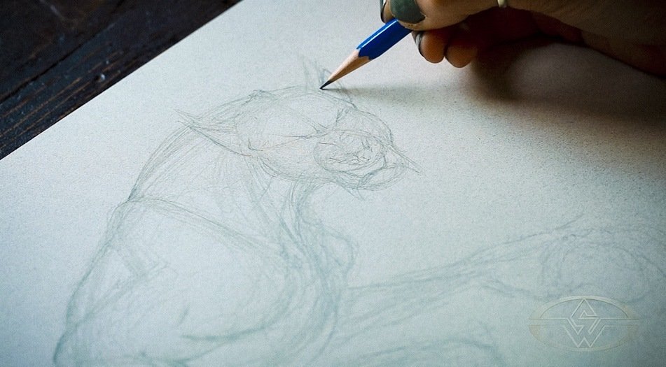 How to draw a werewolf - Monster Drawing Techniques with Monster ...